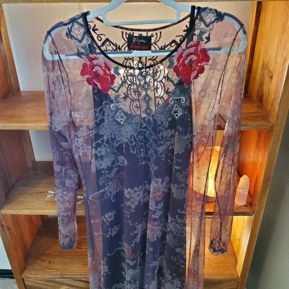 Johnny Was | Dresses | Johnny Was Mesh Embroidered Dress | Poshmark